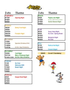 awana club calendar 2024-2025 with themes | Smith Memorial Baptist ...